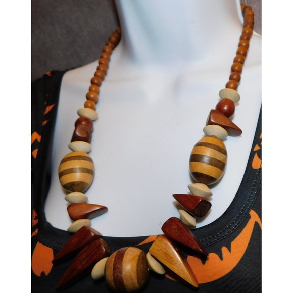Jewelry | Wooden Abstract Necklace | Poshmark